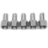 Amazon.com: LTWFITTING Bar Production Stainless Steel 316 Barb Fitting Coupler 1/2" Hose ID x 1/ ...