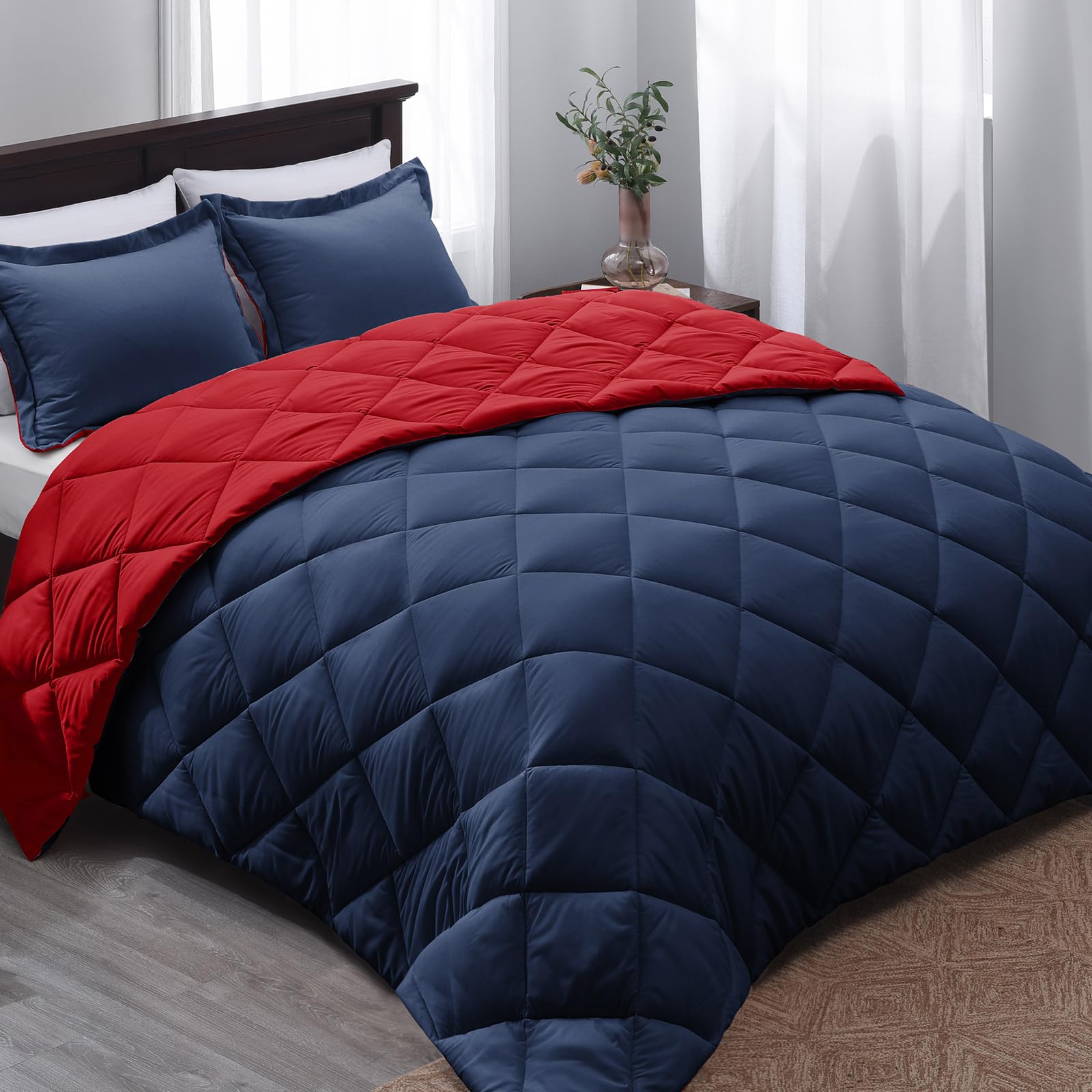 Basic Beyond Twin Comforter Set - Navy and Red Twin Comforter Set ...