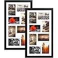 Amazon.com - QUTREY 4x6 Black Collage Picture Frames Set of 2, 8 Openings Matted Collage Frame ...