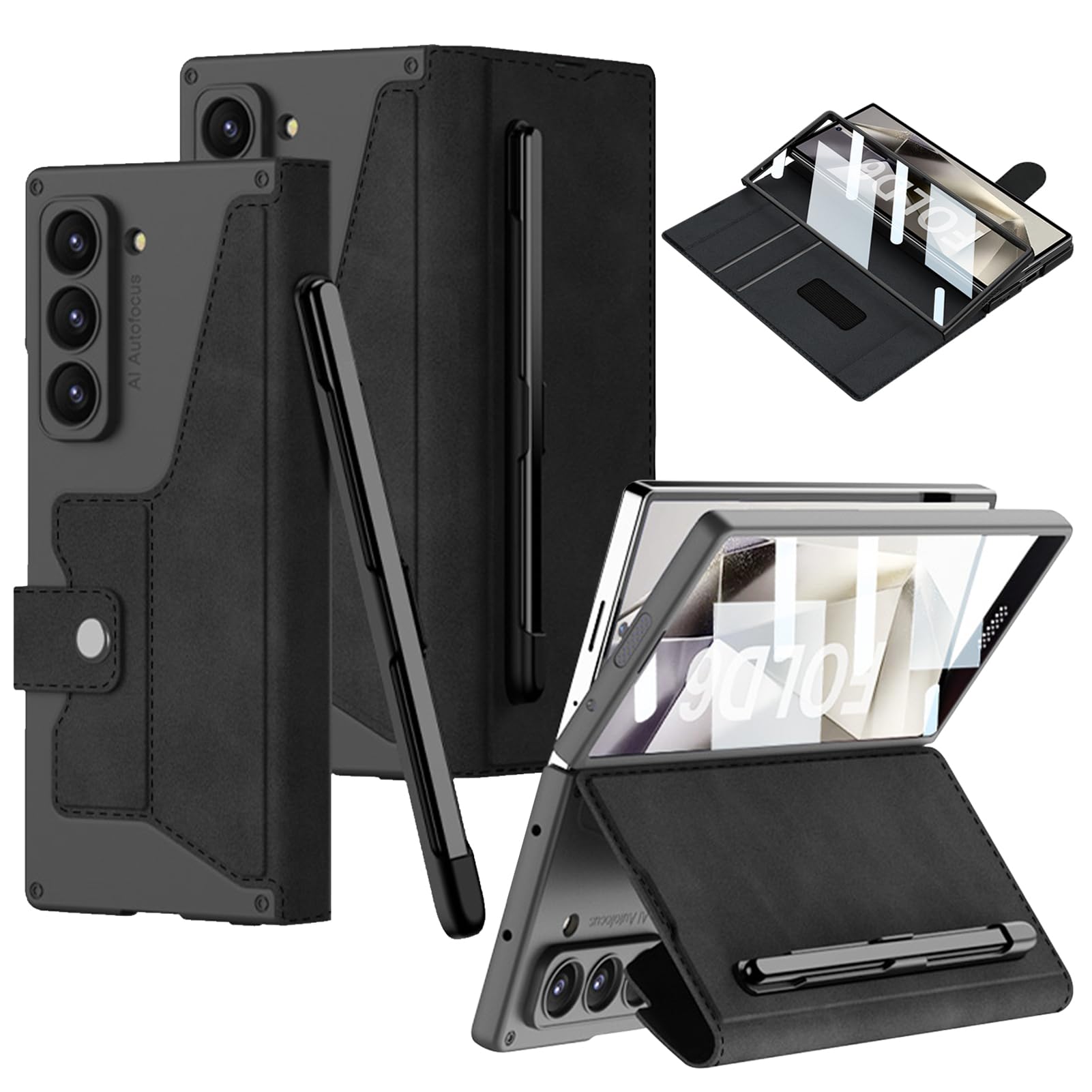 DEMCERT for Samsung Galaxy Z Fold 6 Case with [Fold6 Edition S-Pen Slot ...