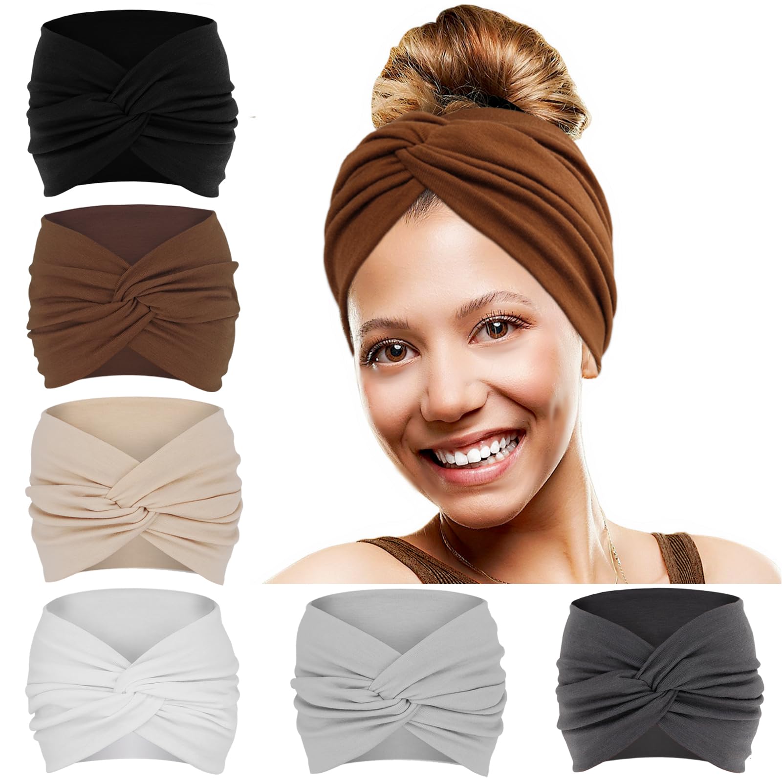 YONUF Wide Headbands For Women Extra Large Headband Twisted Knot Head ...