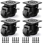 Nefish Leveling Casters Set of 4 Heavy Duty 80F, Retractable Caster ...