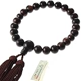 Amazon.com: Kyoto-made Ojuzu Buddhist Prayer Beads, Black Agate (Black ...