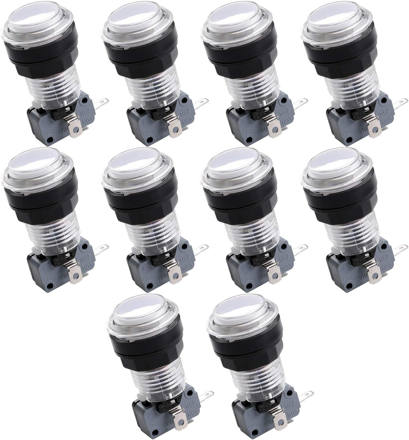 Hikig 10x LED Arcade Buttons with Microswitch DIY Kit for Arcade Mame ...