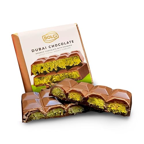 Bolci Dubai Chocolate Bar Pistachio, 3.5oz Pistachio Chocolate Bar ...