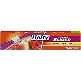 Amazon.com: Hefty Slider Jumbo Storage Bags, 2.5 Gallon Size, 15 Count ...
