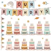 Amazon.com: Tokcousun 75-Piece Boho Birthday Chart Set - Rainbow ...