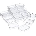 Amazon.com: SATINIOR 24 Packs Small Clear Plastic Beads Storage Containers Box with Hinged Lid ...