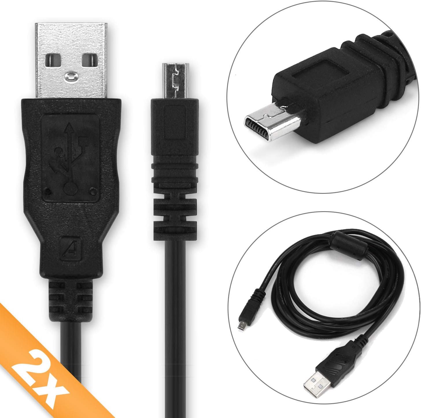 CELLONIC 2X Câble USB 1.5m Compatible avec Panasonic Lumix DMC-FZ1000 ...