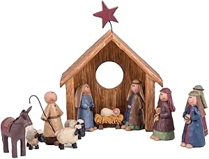Amazon.com: Blossom Bucket Nativity with Creche Christmas Decor (Set of ...