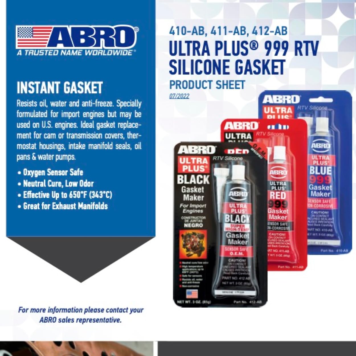 Mua ABRO Ultra Plus 999 RTV Silicone Sealant and Gasket Maker, for ...