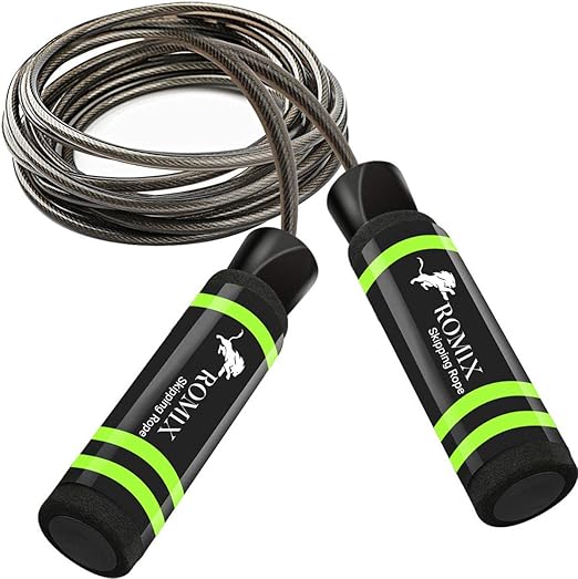 ROMIX Skipping Rope Adult, Tangle-free Adjustable Rapid Speed Jump Rope ...