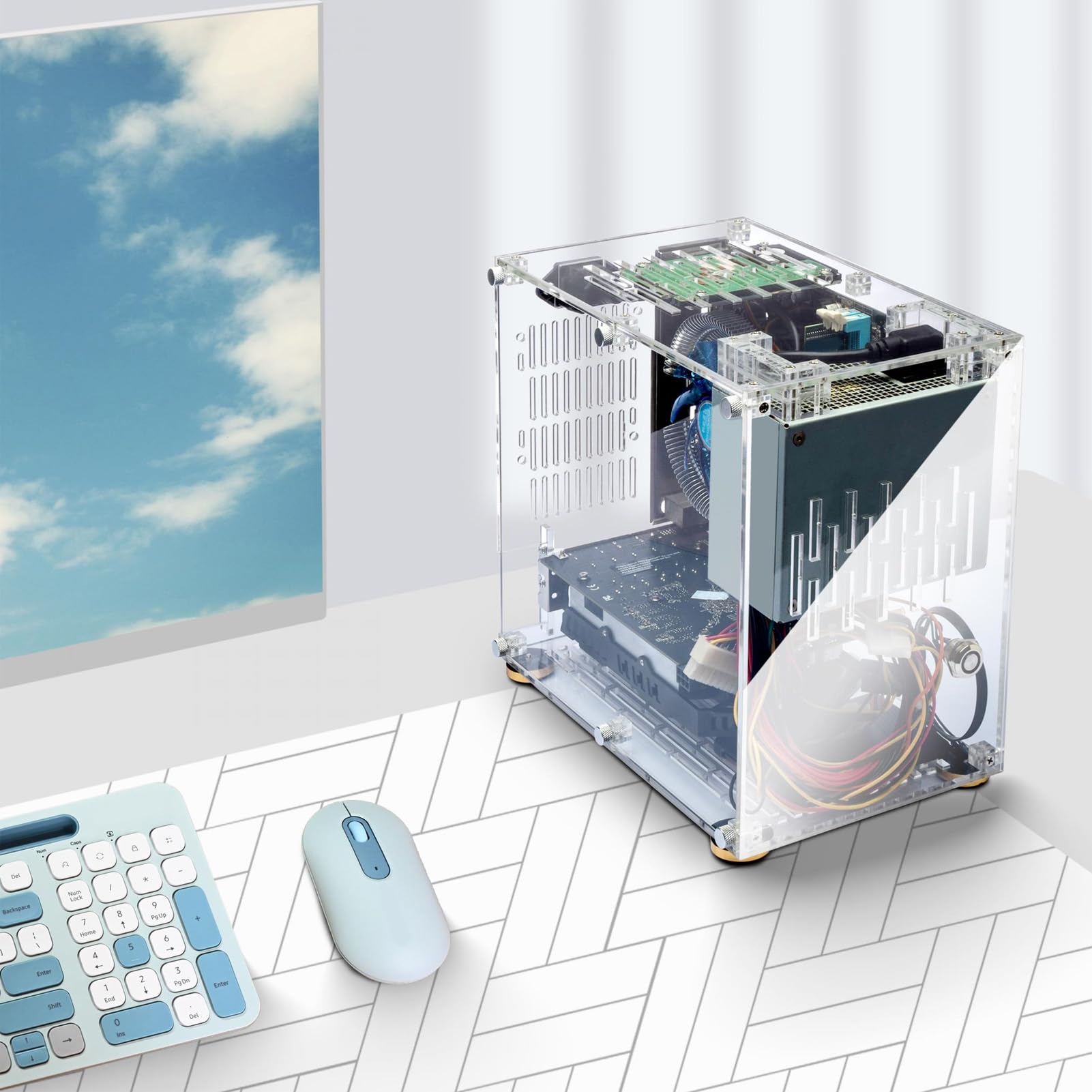 Mua Clear Acrylic Mini ITX PC Case, Mini ITX Computer Case, 360 Degrees ...