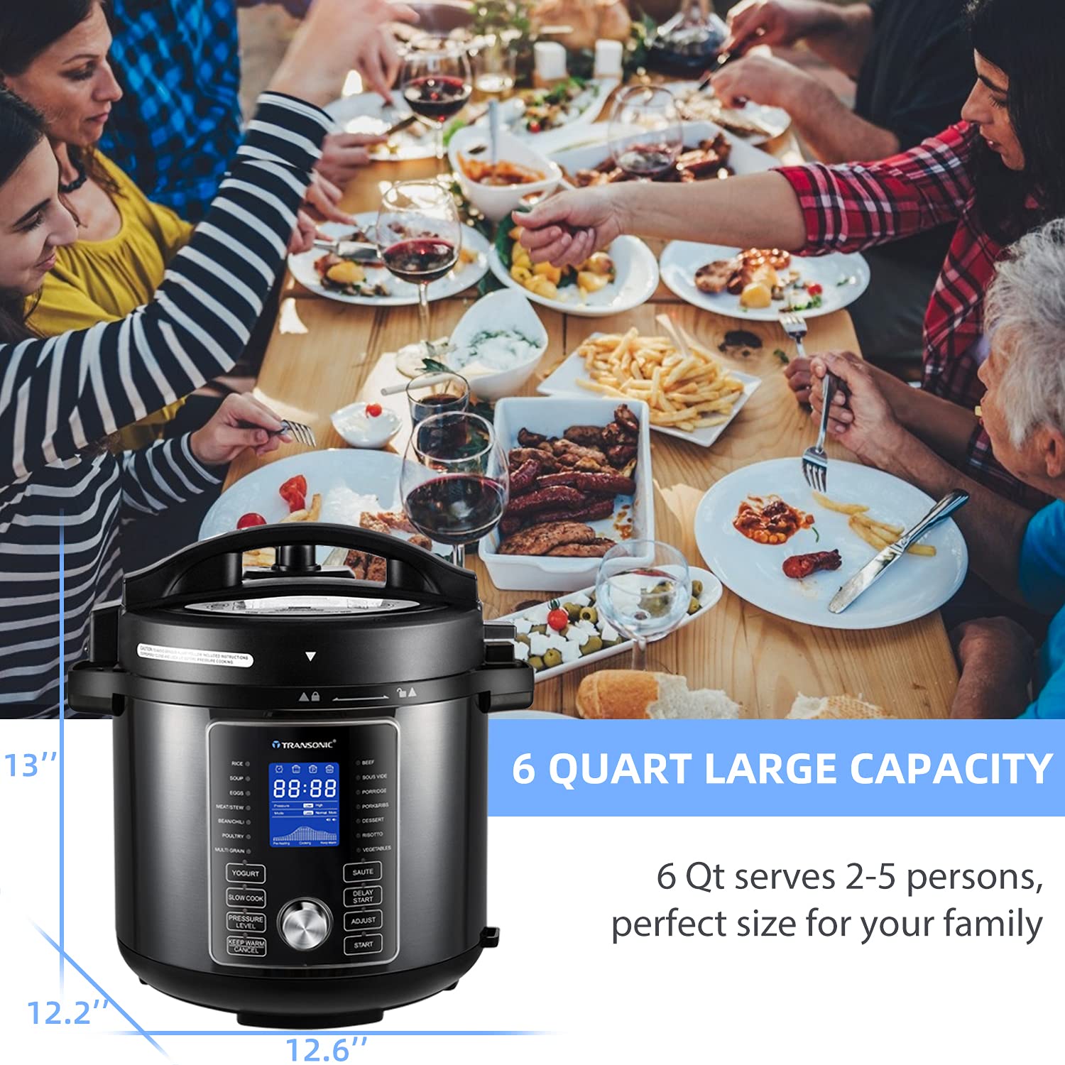 Mua Transonic OPA160 Pressure Cooker Air Fryer Combo, 6 Quart 1500W ...