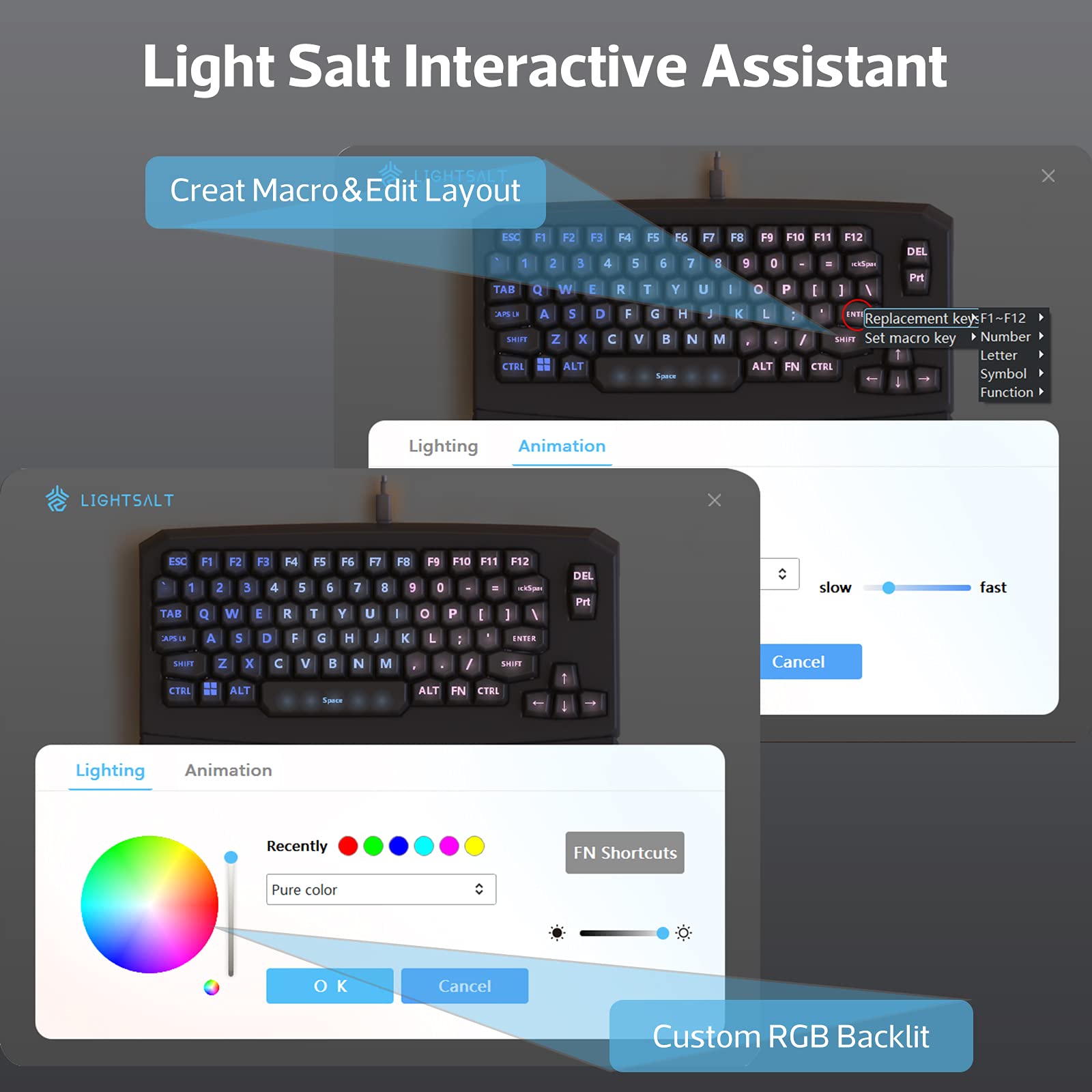 Mua LIGHTSALT Kurve - 79 Keys Ergonomic Mechanical Keyboard, True RGB ...