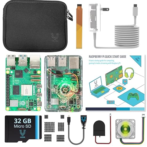 Vilros Raspberry Pi 5 (8GB RAM) Basic Starter Kit with LED Lit Fan Case ...