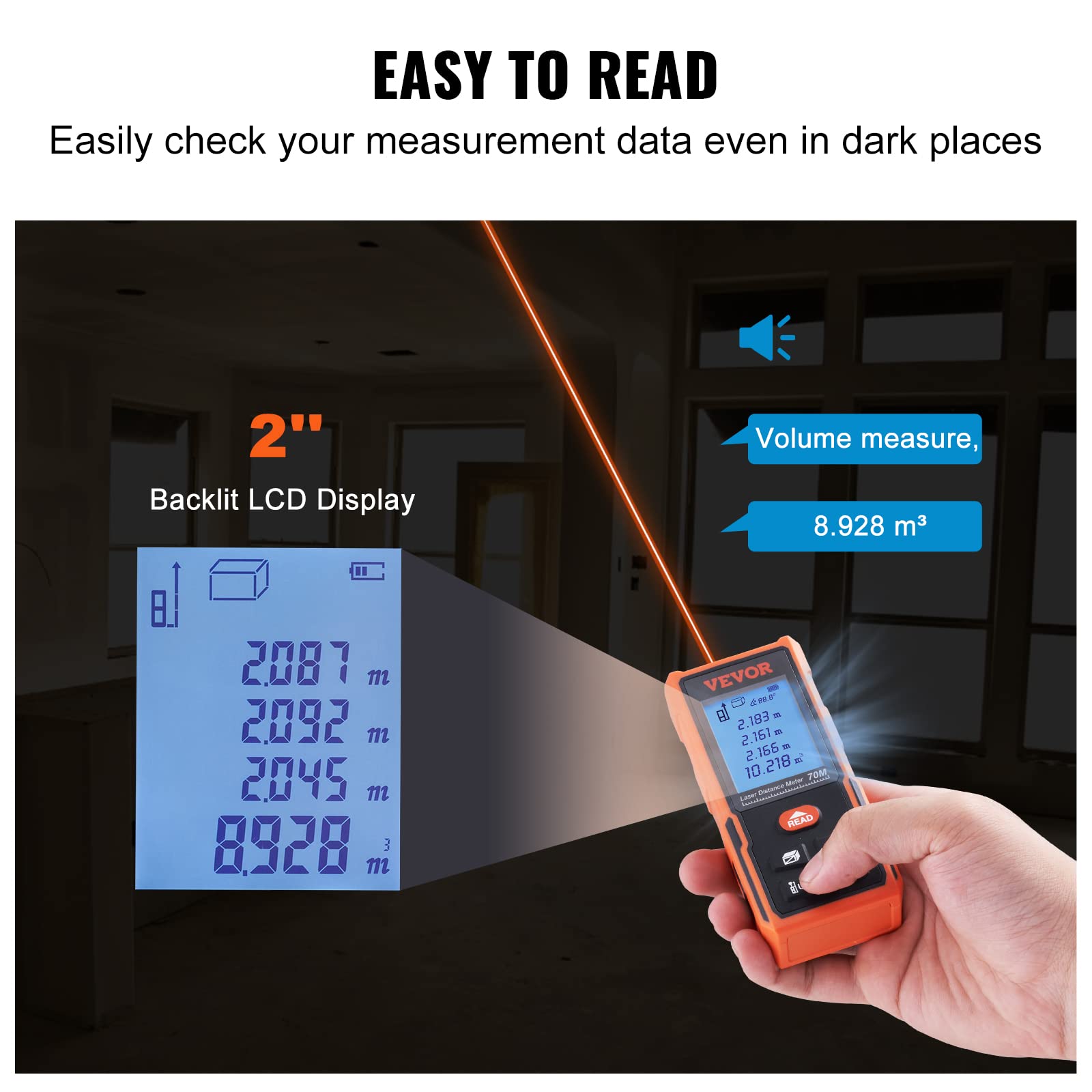 Mua VEVOR Laser Measure, 229 Feet Laser Measurement Tool, Laser ...