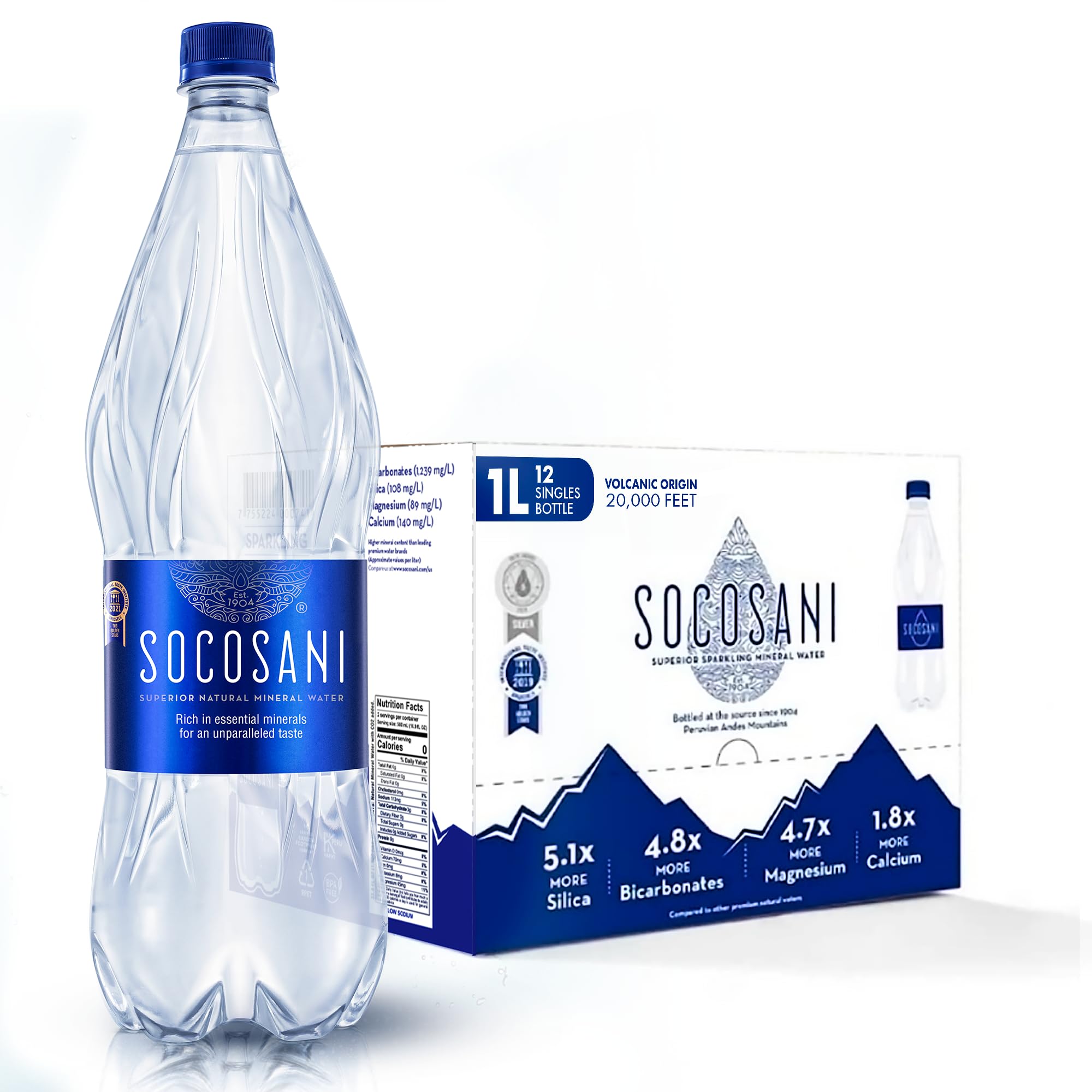 Socosani | Natural Functional Sparkling Water Bottle (12-Pack) 33.8 Fl ...
