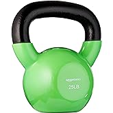 Amazon.com : Amazon Basics Vinyl Coated Cast Iron Kettlebell Weight ...