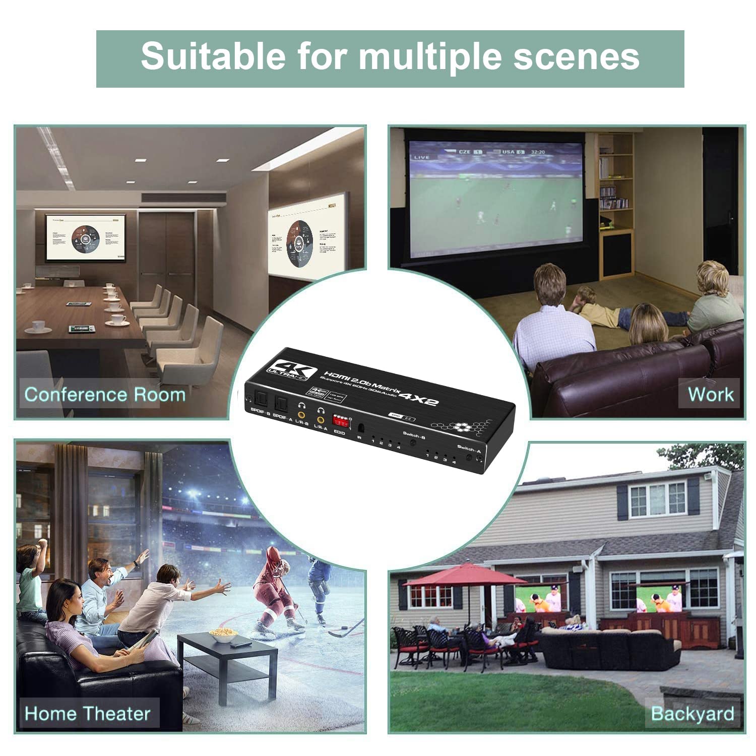 Mua avedio Links 4K@60Hz 4x2 HDMI Matrix Switch, HDMI 2.0b Matrix ...