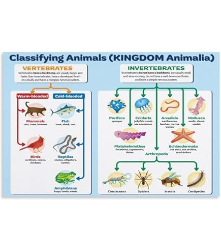 Vertebrates And Invertebrates Chart Amazon.com: Invertebrates And