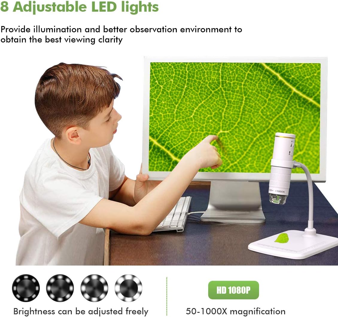 Digital Microscope WiFi USB Microscope Wireless 50X to 1000X Handheld ...