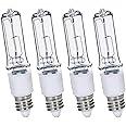 4-Pack JDE11 120V 75W Dimmable Halogen Bulb T4 Mini Candelabra Base Warm White for Chandeliers ...