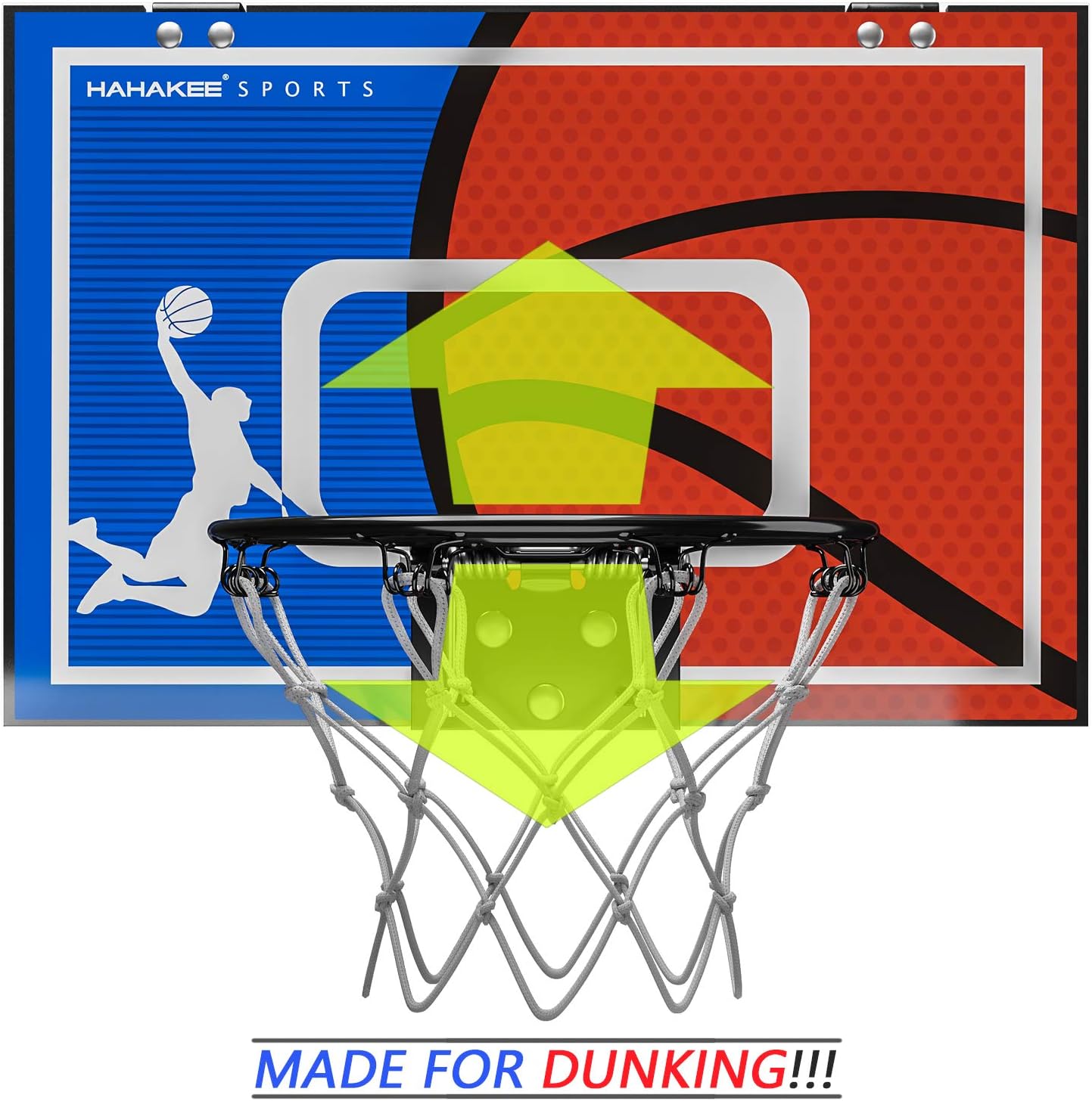 HAHAKEE Door/Wall Mounted Indoor Mini Basketball Hoop Set with ...