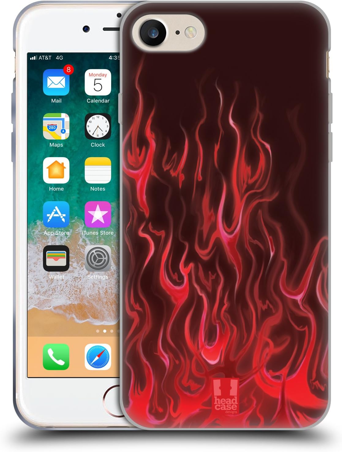 Head Case Designs Fureur Rouge Flammes de Bolide Coque en Gel Doux ...