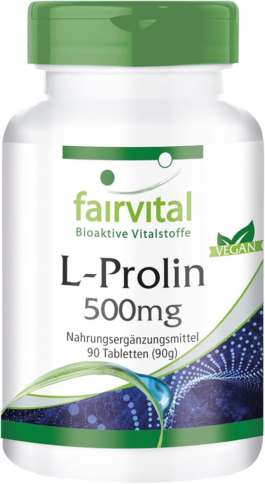 L-Prolin Tabletten 500mg - HOCHDOSIERT - VEGAN - 90 Tabletten ...