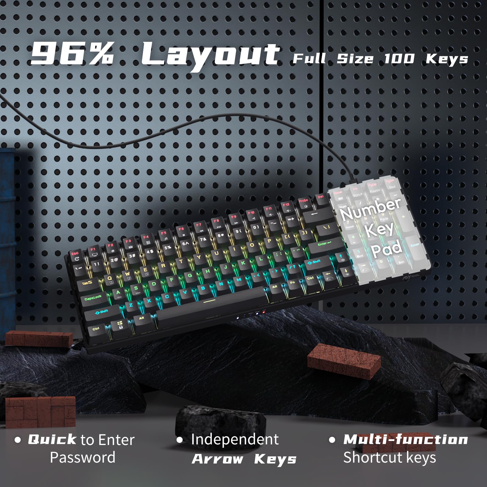 Mua RK ROYAL KLUDGE RK100 2.4G Wireless/Bluetooth/Wired RGB Mechanical ...