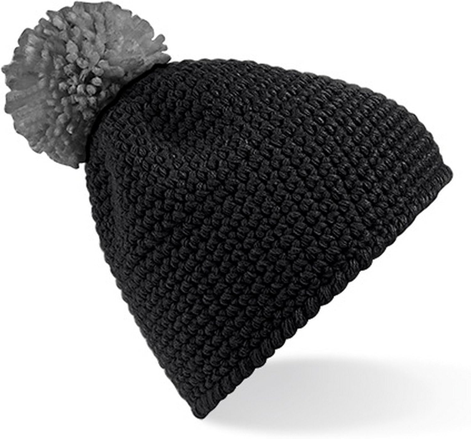 Beechfield Unisex Slopeside Winter Beanie Bobble Hat (One Size) (Black ...