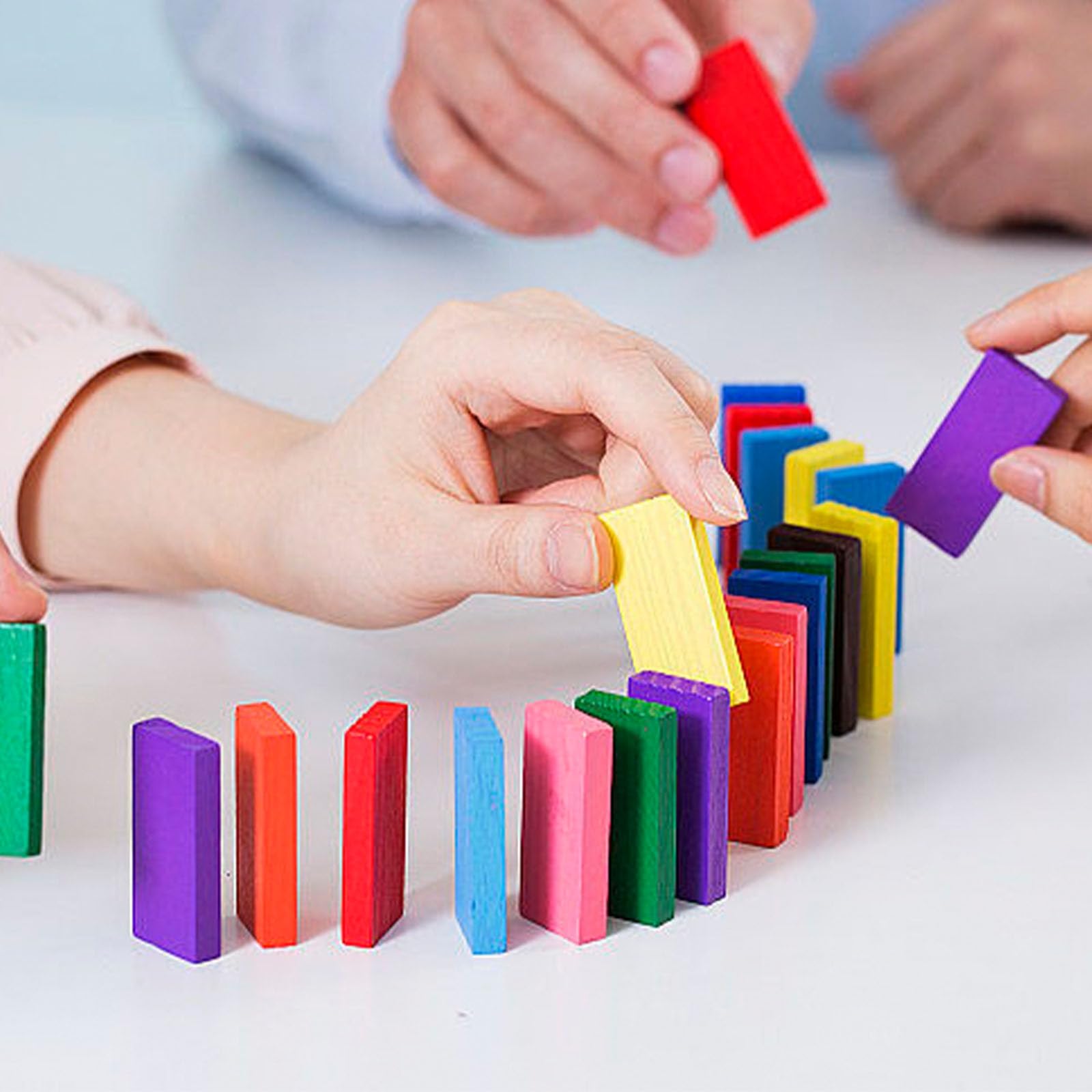 Mua MorTime 1080 Pcs Wooden Dominoes Set, 10 Colors Building Blocks ...