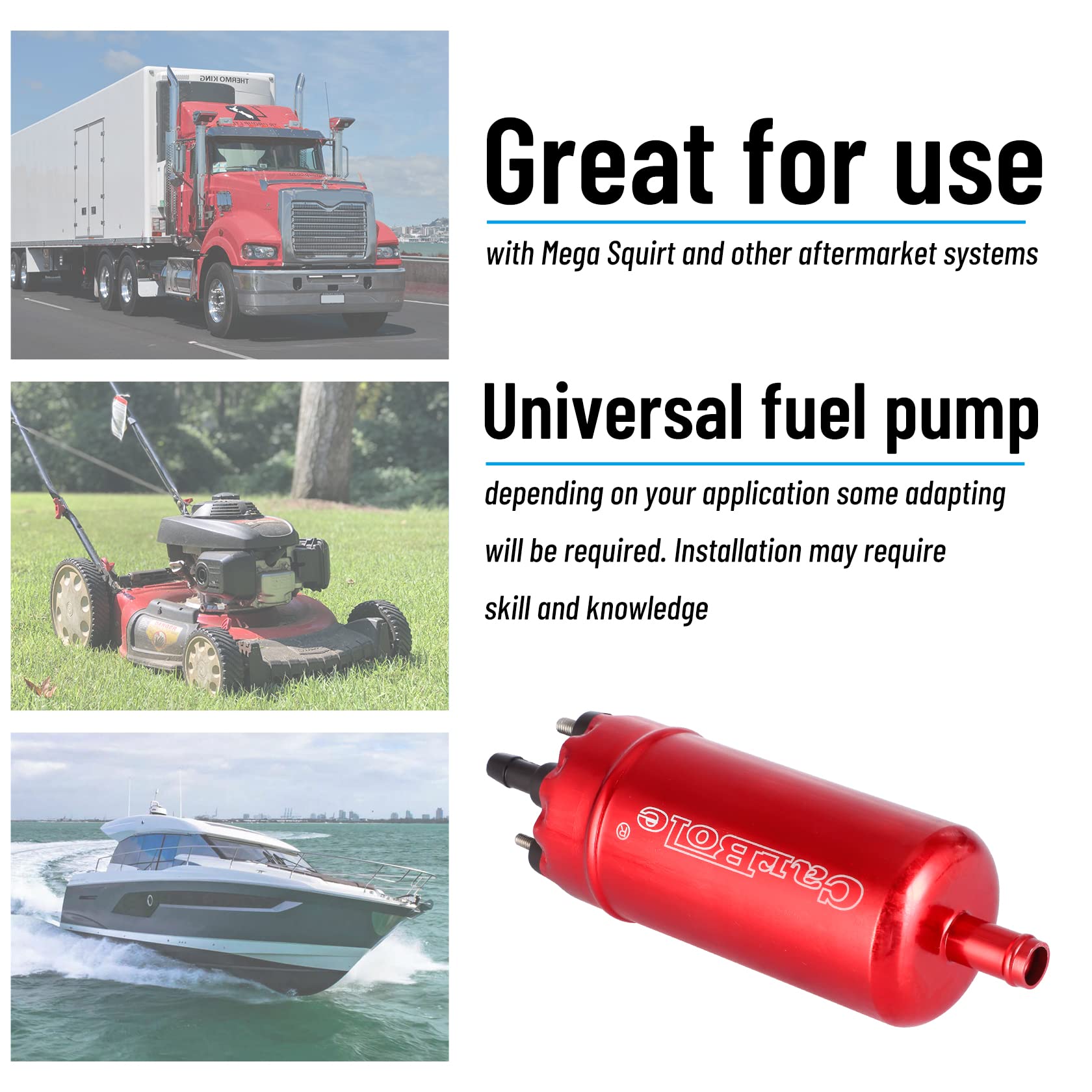 Mua CarBole External In Line Fuel Pump: 116 PSI High Pressure Unversal ...