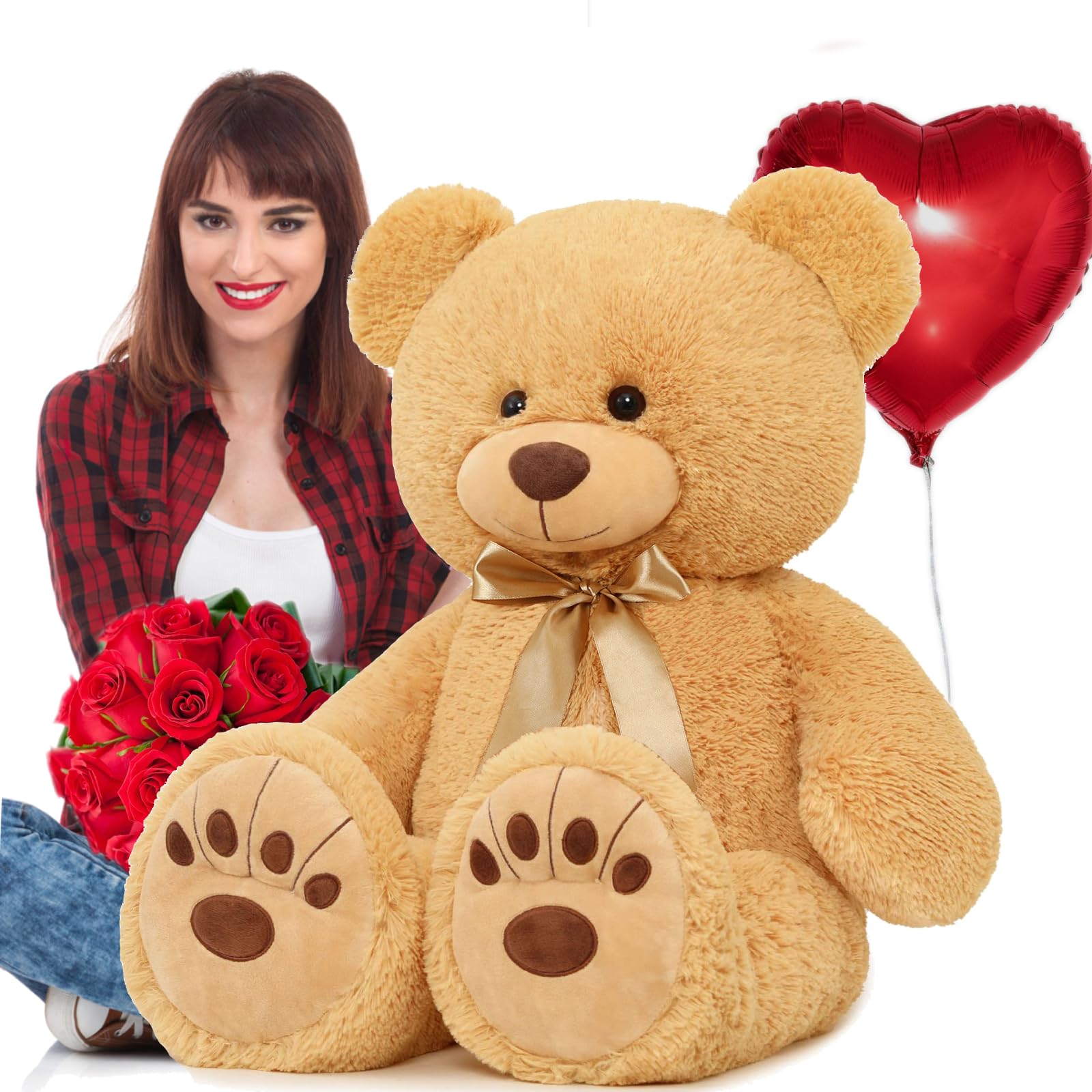 Mua Big Tan Teddy Bear Stuffed Animal 36inch Large Plush Bear with ...