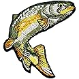 Amazon.com: Trout Fishing Patch Embroidered Iron-on/Sew-on Decorative ...