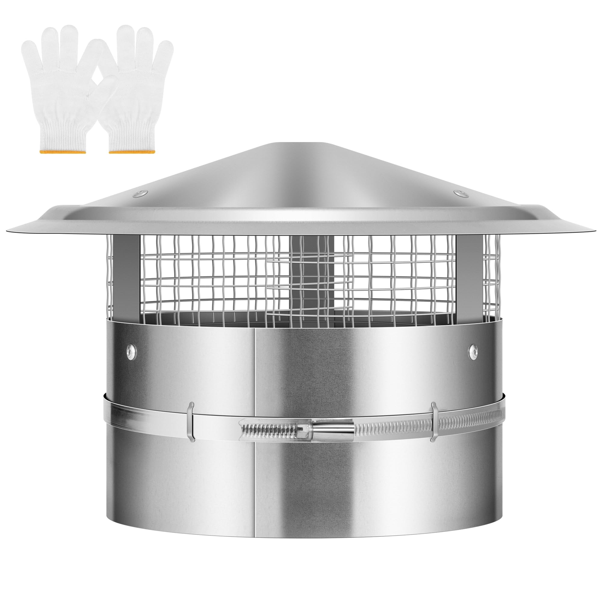 VIVOHOME 8" Cone Top Chimney Cap with Screen, Round Roof Rain Chimney ...