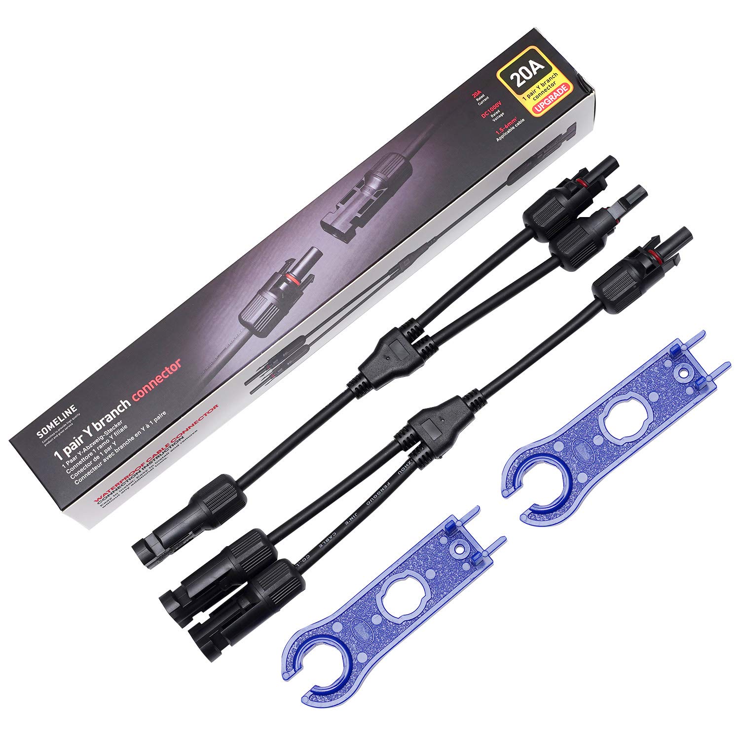 Y Type Solar Spanner Solar Panel Cables Solar Distributor Connector ...