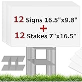 Amazon.com: Blank Yard Signs with Stakes,20 Pack 16 x 12" White Yard ...