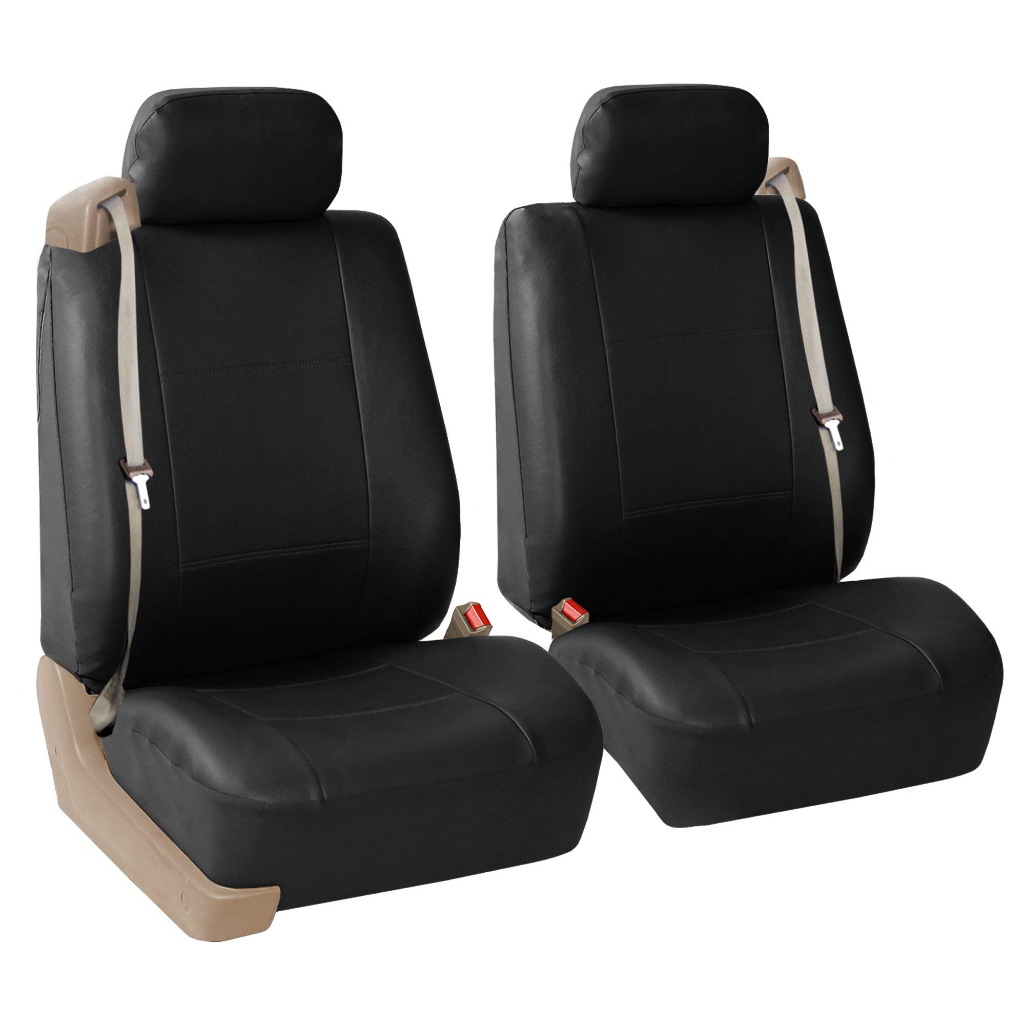 FH Group Front Set Faux Leather Car Seat Covers Low Back Seat with ...
