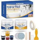Tub and Fiberglass Shower Repair Kit White, 3.7oz Porcelain Tile Repair ...