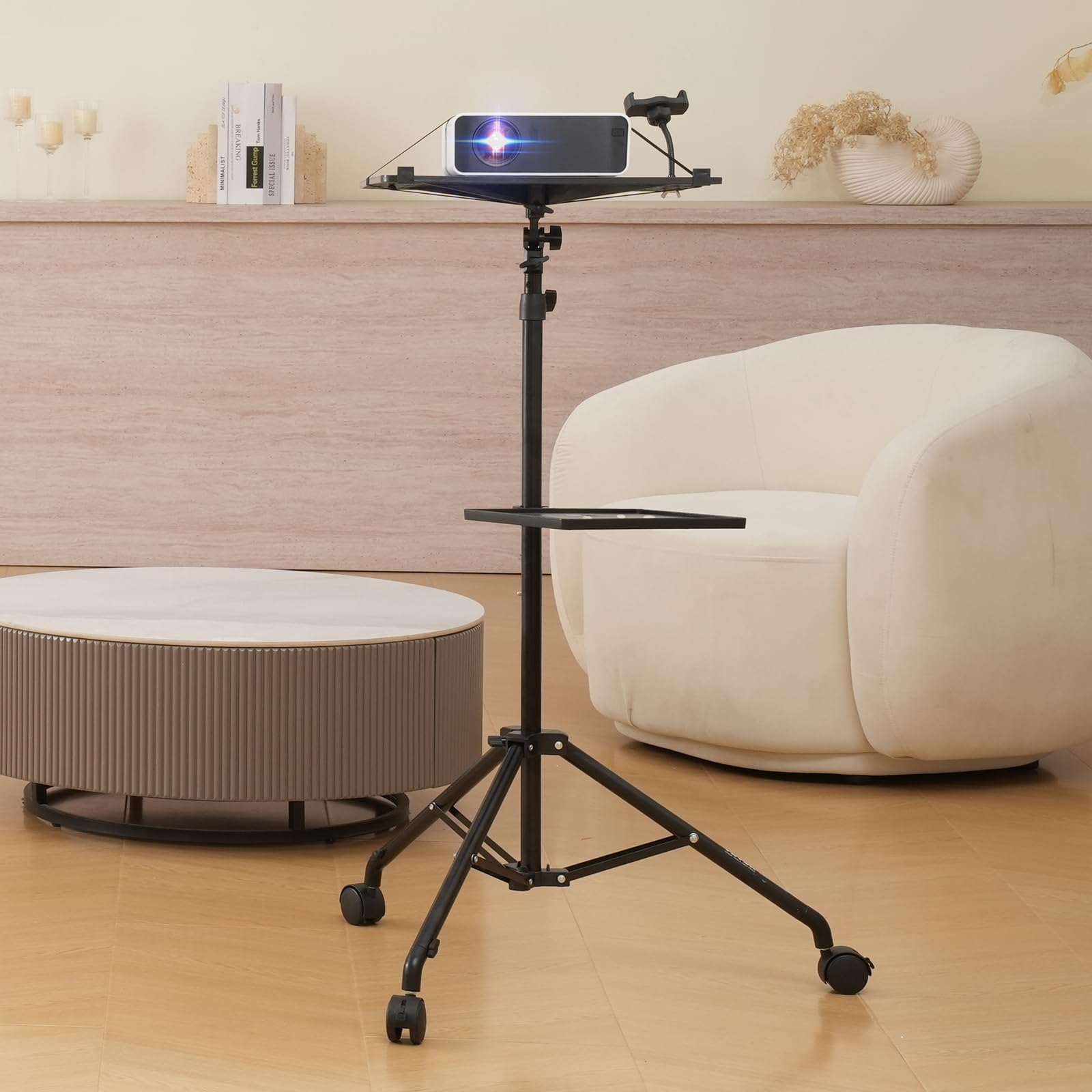 VEVOR Projector Stand With Wheels, Laptop Stand Tripod Adjustable ...