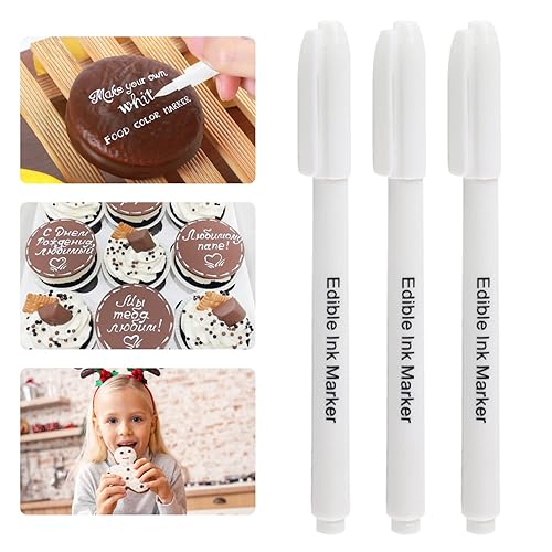 Upgraded White Edible Markers 3pc DOMISL White Edible Pens, Food Grade ...