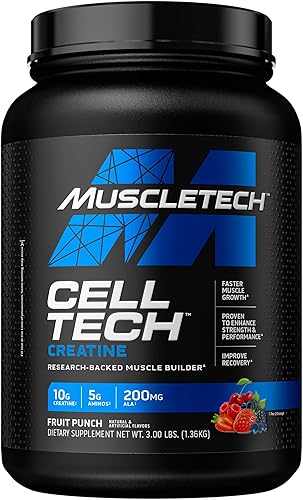 MuscleTech Cell Tech Creatine Monohydrate Formula Powder, HPLC ...
