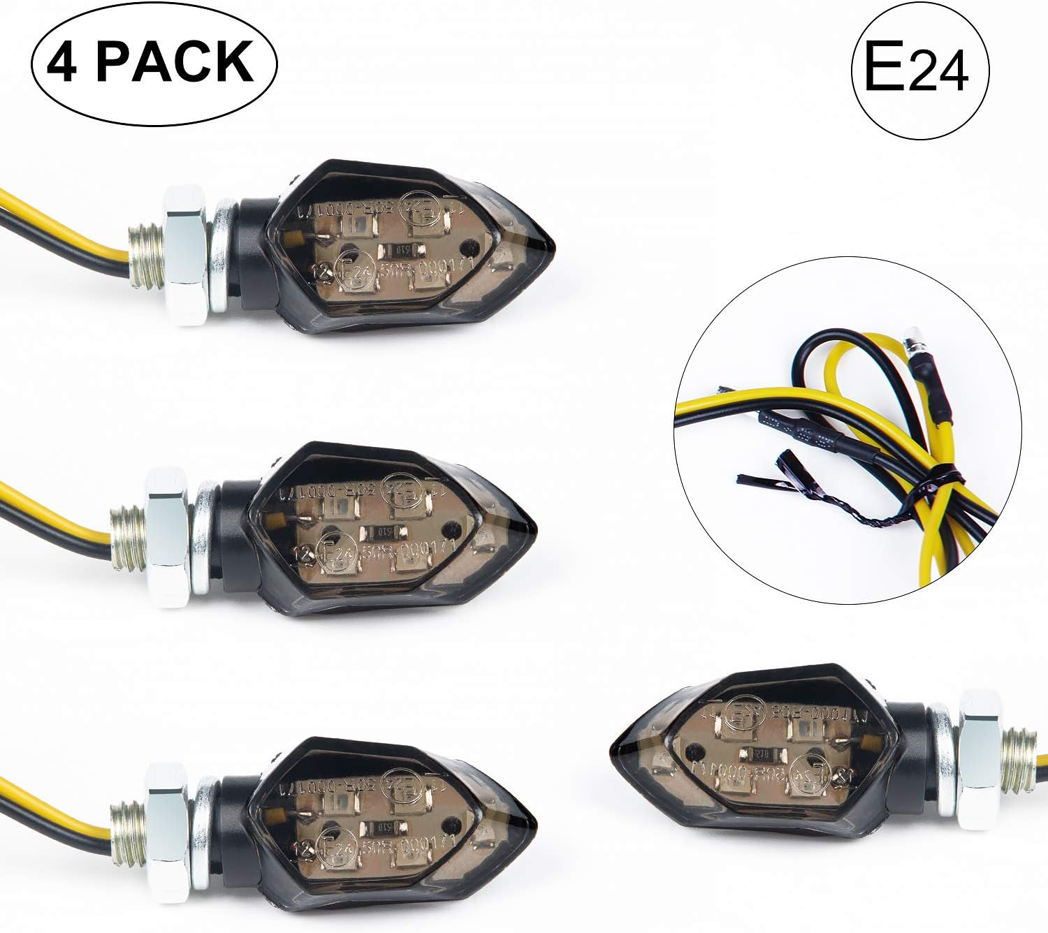 EXLECO Clignotant Moto LED 4Pcs 12 V 5 LEDs Ampoules Clignotant Moto ...