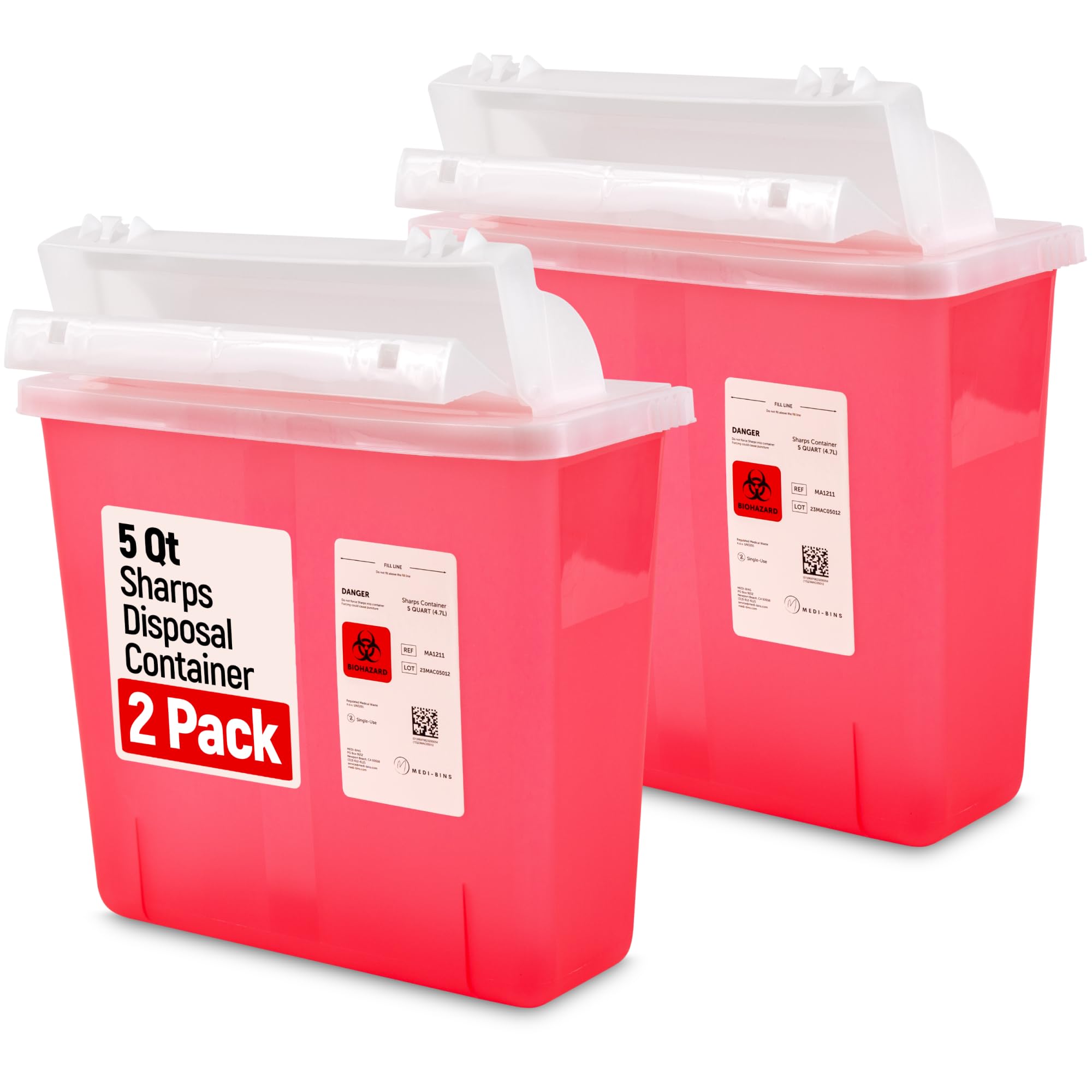 Mua Medi-Bins 5 Qt Sharps Disposal Containers for Medical Waste ...