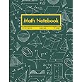 Math Notebook: 1/2 Inch Squares Lined Graph Paper Composition Notebook ...