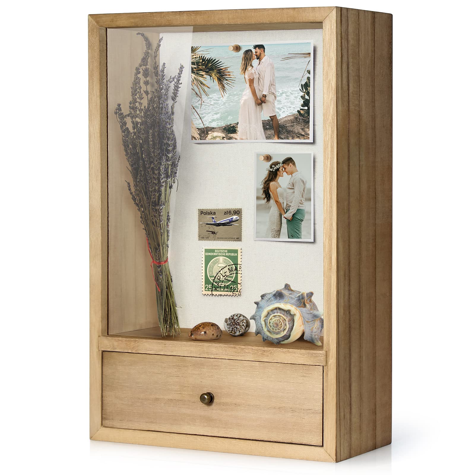 Mua Deep Shadow Box Frame with Drawer, Shadowbox Display Case with ...