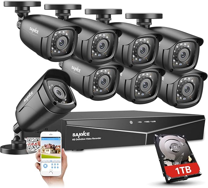 SANNCE 8+1Channel 1080N CCTV Camera System Full HD DVR: Amazon.co.uk ...