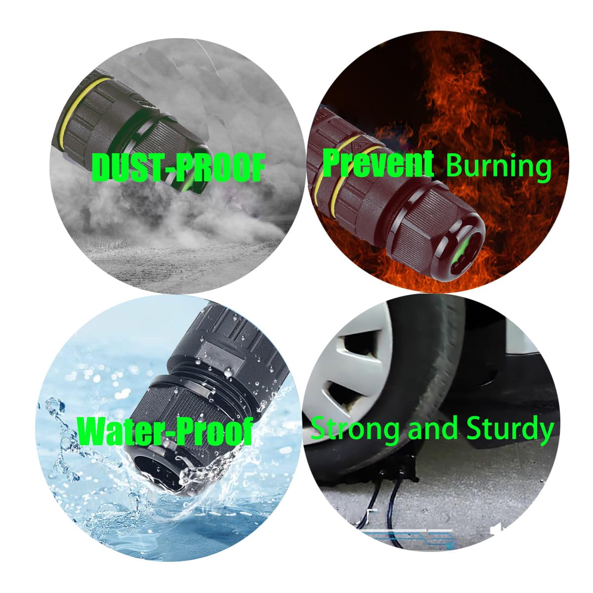 Mua IP68 Waterproof 2 Way 2 Pin Junction Box Electrical Cable Connector ...